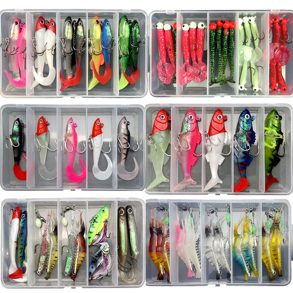 Lure Kit Mixed Soft Worm Lure Carp jig hooks Spinner Spoon Lure Isca ...