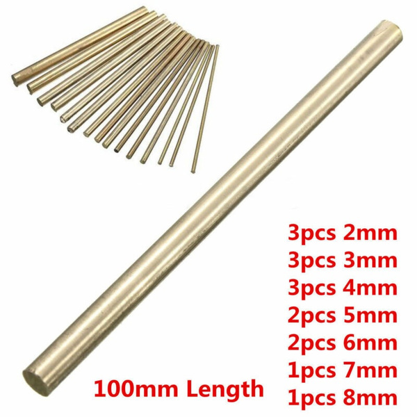 15pcs 2-8mm solid round rod lathe brass rod tools riveted and cut ...