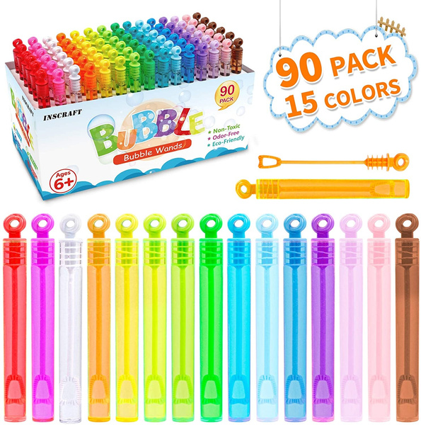 Bubble Wand, 90 Pack Mini Bubble Wands Bulk 15 Colors for Summer Toys ...