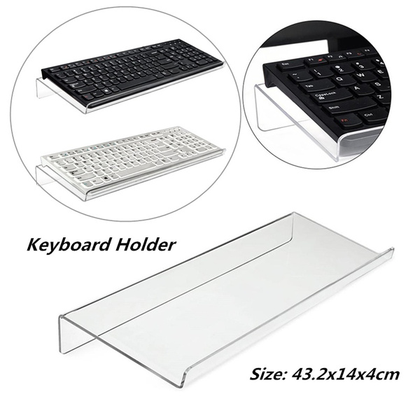 Acrylic Computer Keyboard Holder Clear Tilted Keypad Stand for Office ...