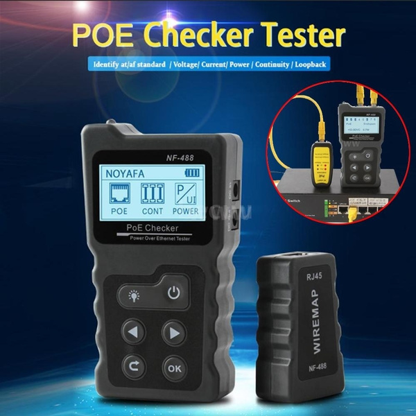 Multi-functional LCD Network Cable Tester PoE Checker Inline PoE ...