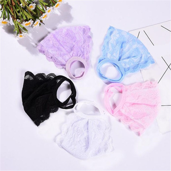 Female Cute Thin Lace Masks Double Side Cotton Mask Face Mouth Nose ...