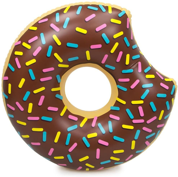 Sol Coastal 38" Donut Swimming Pool Float, Chocolate Frosted with ...