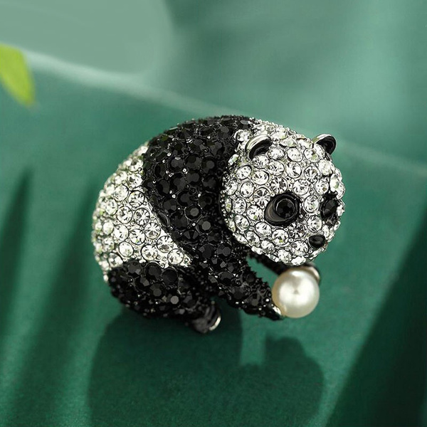 Panda Rhinestone Brooch Fashion Crystal Brooches For Women Costume ...