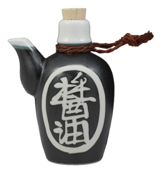Black Traditional Japanese Soy Sauce Dispenser Flask 6oz Tenmoku ...