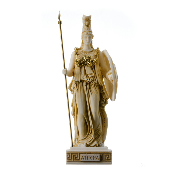 Athena Athene Goddess of wisdom, handicraft, and war Alabaster Statue Gold 10.2" | Wish