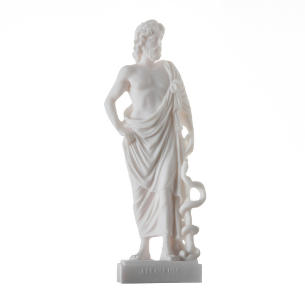 Asclepius Greek God of Medicine Alabaster Handmade Museum Copy Statue 9 ...