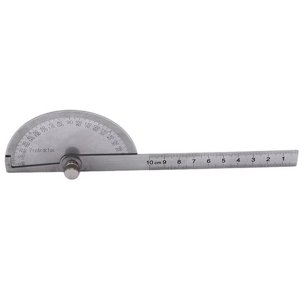 Stainless Steel Round Head 180 Degree Protractor Angle Finder Rotary ...