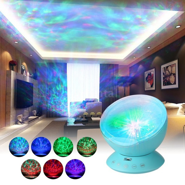 Multicolor Ocean Wave Light Projector Nightlight with Mini Music Player ...