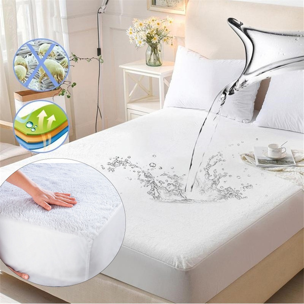 Cotton Terry Cloth 100% Waterproof Mattress Cover Thicken Upgrade ...