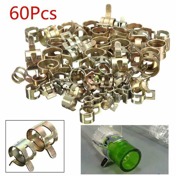 60Pcs Fuel Line Hose Spring Clip Water Pipe Air Tube Clamp 6/9/10/12/14 ...