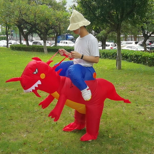 Red Adult Dinosaur Inflatable Costumes Halloween Cosplay Costume ...
