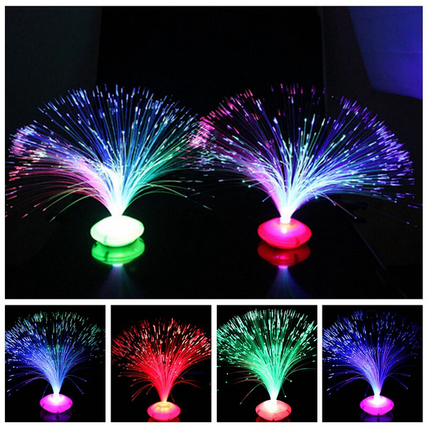 Color Changing LED Fiber Optic Night Light Lamp Stand Home Decor ...