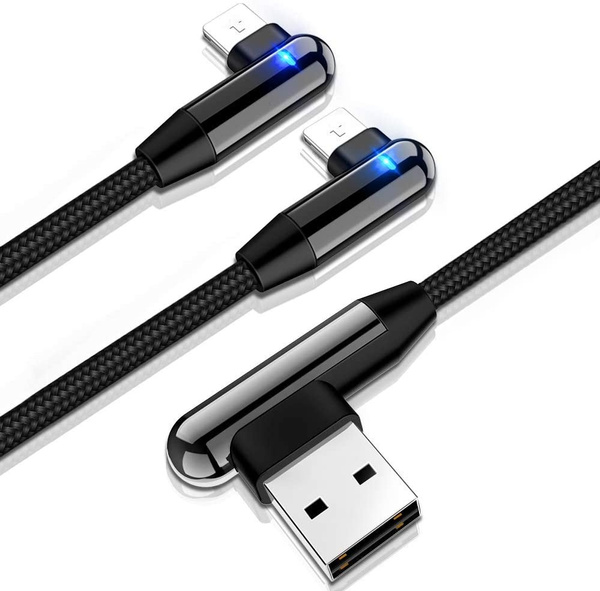 Phone Charging Cable 90 Degree Right Angle /iPhone Charger Cable QC 3 ...