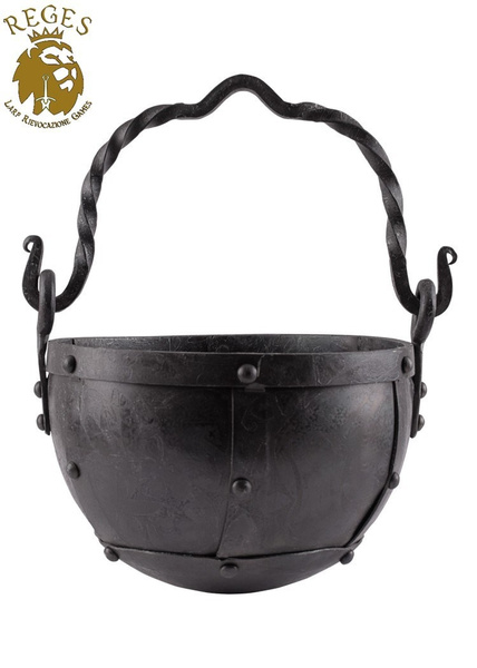 Original Riveted steel cauldron, 3.5 litres Medieval Cosplay Templar ...