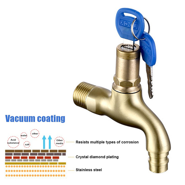 Sink Water Tap with Lock Key Portable with Lock and Key Bathroom Anti ...