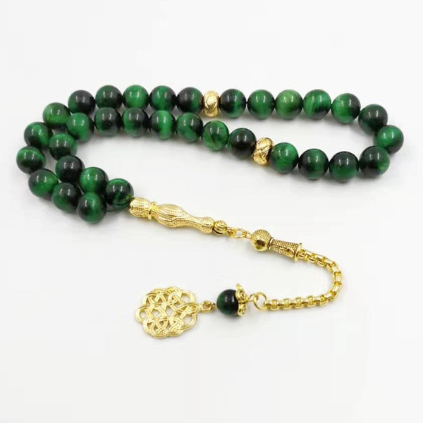 Natural Green tiger eye stone Tasbih | Wish