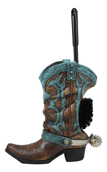 Ebros Rustic Vintage Western Turquoise Faux Leather Cowboy Boot with ...