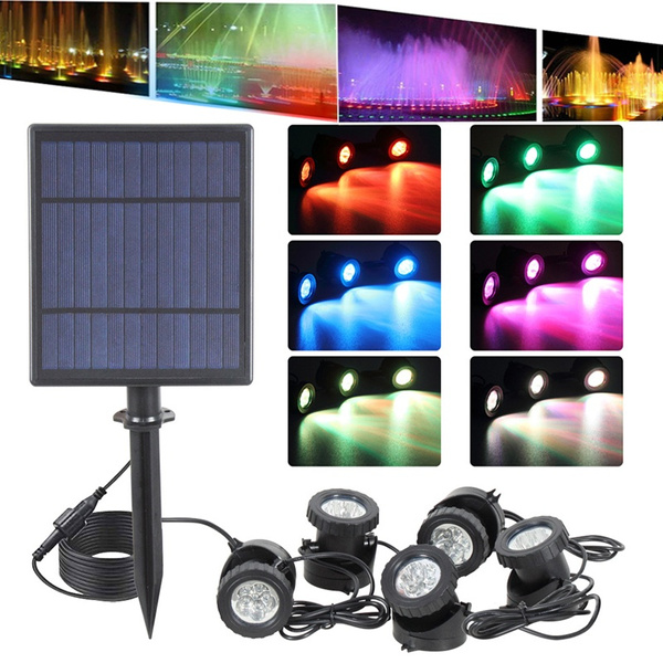 2/3/5 x Head IP68 RGB Waterproof Solar Swimming Pool LED Spotlights ...