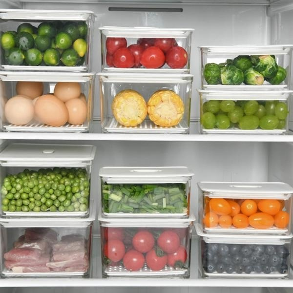 Portable Plastic Refrigerator Food Preservation Storage Drain Box ...