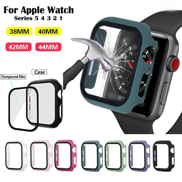 Screen Protector + Watch Case Glass Film For Size 38mm 40mm 42mm 44mm ...