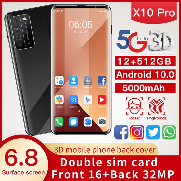 2020 NEW X10 Pro Smartphone with 12GB+512GB Large Memory 6.8inch Full ...