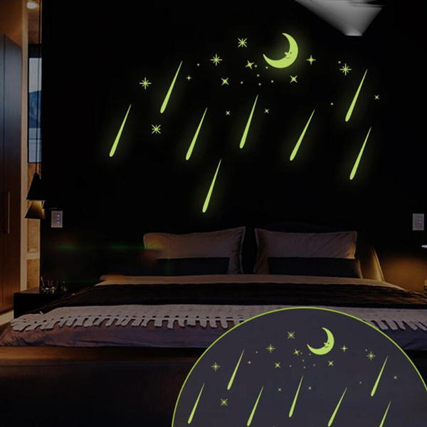 Wall Decor Luminous Sticker Meteor Wall Sticker Birthday Wallpaper For ...