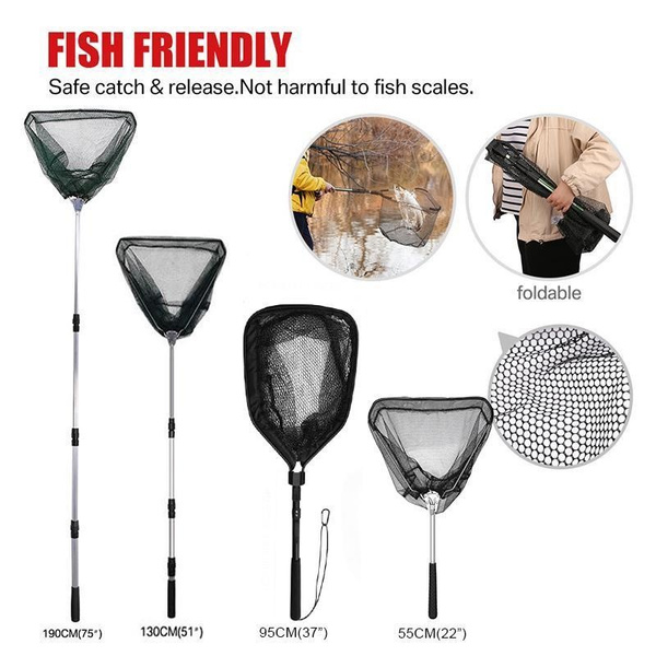 Multiple sizes Folding Fishing Brail Net Telescopic Fishing Landing Net ...