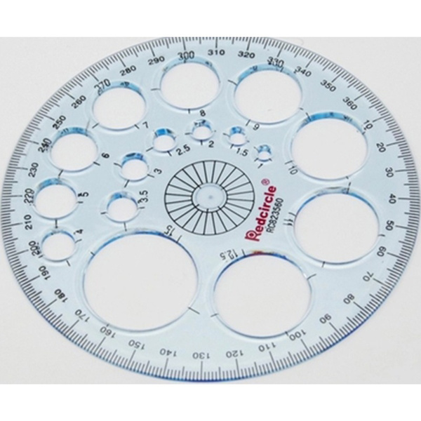 1 Pcs Stationery 360 Degree Round Ruler Transparent Circle Office ...
