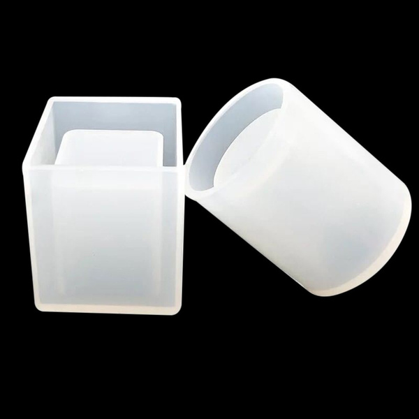 Square Round Shape Silicone Mold Resin Crafts DIY Storage Pen Holder ...