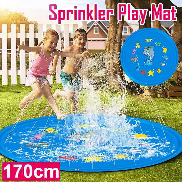 170cm Kids Inflatable Water spray pad Round Water Splash Play Pool ...
