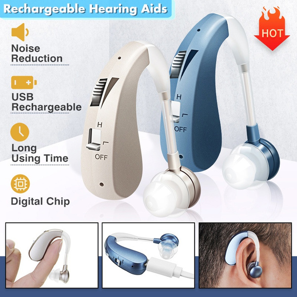 Rechargeable Mini Digital Hearing Aid Audiphone Wireless Deaf Aids ...
