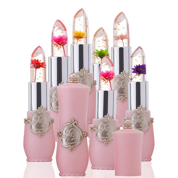 Beauty Bright Flower Crystal Jelly Lipstick Magic Temperature Change ...