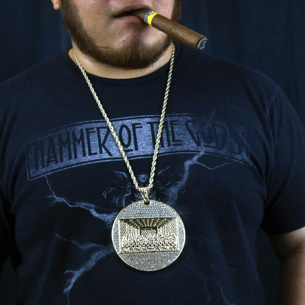 Hip Hop 14k Gold Plated " Huge LAST SUPPER" Pendant / 5mm 30" inches ...