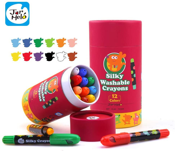 Jar Melo Washable Crayons -24 Colors; Non Toxic; 3 In 1 Effect (Crayon ...