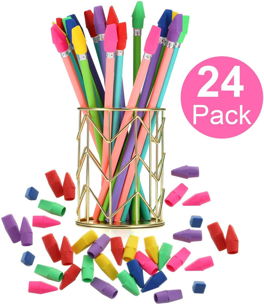 24 Pieces Topper Pencils Funny Eraser Topper Pencils Arrowhead Shape ...