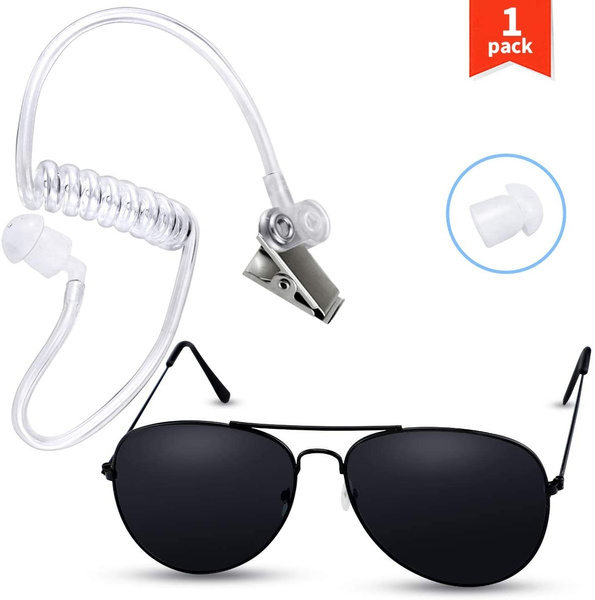 Twdrer Cosplay Toy Spy Earpiece Headphones and Sunglasses,Secret ...