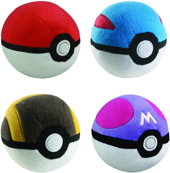 Poke Ball Collection 4pc Complete Plush Set - PokeBall GreatBall ...