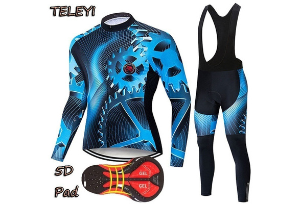 TELEYI Pro Team Winter Long Sleeve Cycling Jersey Set MTB Bike Clothing Uniform Bicycle Maillot Ropa Ciclismo Wish