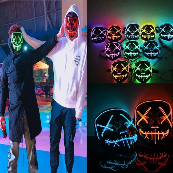 2020-2021 Fashion Mask LED Light Up Party Masks The Purge Election Year ...