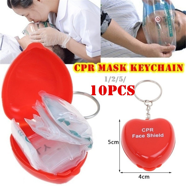 1/2/5/10Pcs Mini Medical CPR Resuscitator First Aid Face Mask Breathing ...