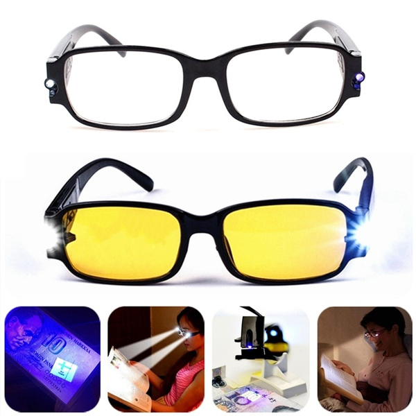 LED Light Reading Glasses Men Night Vision Presbyopic Glasses Magnetic ...