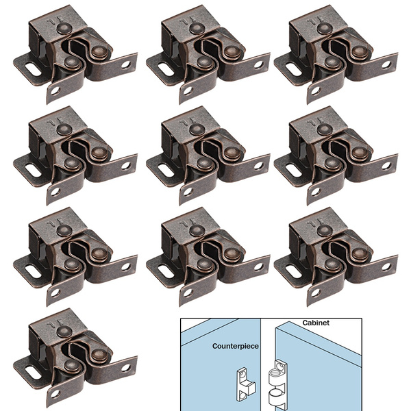 5/10/20pcs Cabinet Door Double Roller Catch Ball Latch with Prong ...