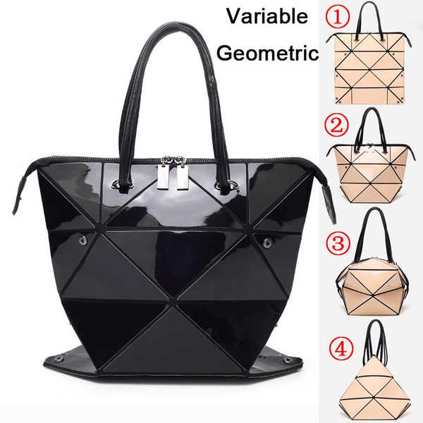 Variable Shape Geometric Lattice Tote Purses PU Leather and Handbags ...