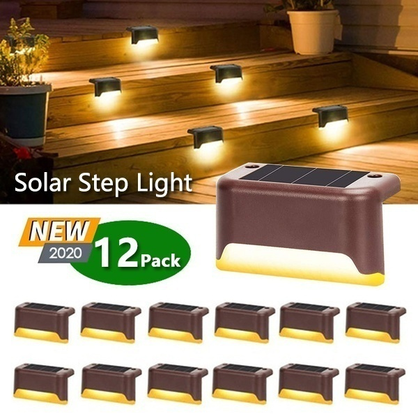 4/8/12 Pack Solar Outdoor Deck Lights, Solar Step Lights Waterproof LED ...