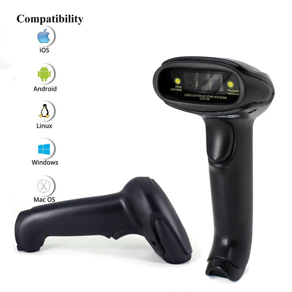 Rechargeable Barcode Scanner Wire/Wireless Portable Laser Handheld ...