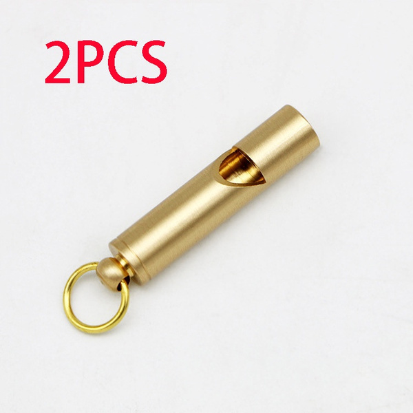 Brass Metal Emergency Whistles - 2 Pieces Adults/Kids Outdoor Loud ...