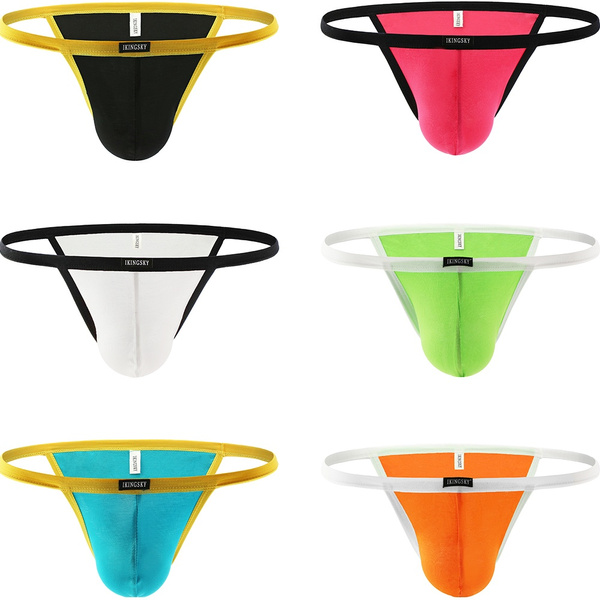 iKingsky Men's High-leg Opening Modal Bikini Underwear Sexy Low Rise ...