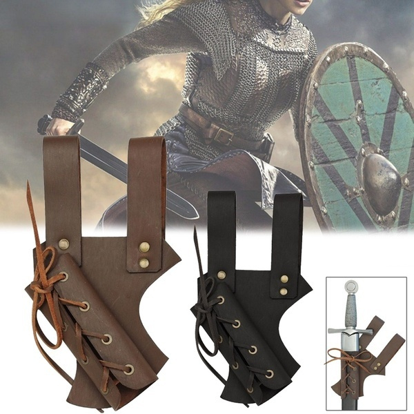 Medieval Leather Belt Sword Frog Holder Tactical Loop Holster Larp ...