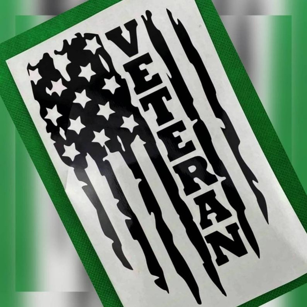 Veteran American Flag vinyl window graphic Decal / Sticker | Wish